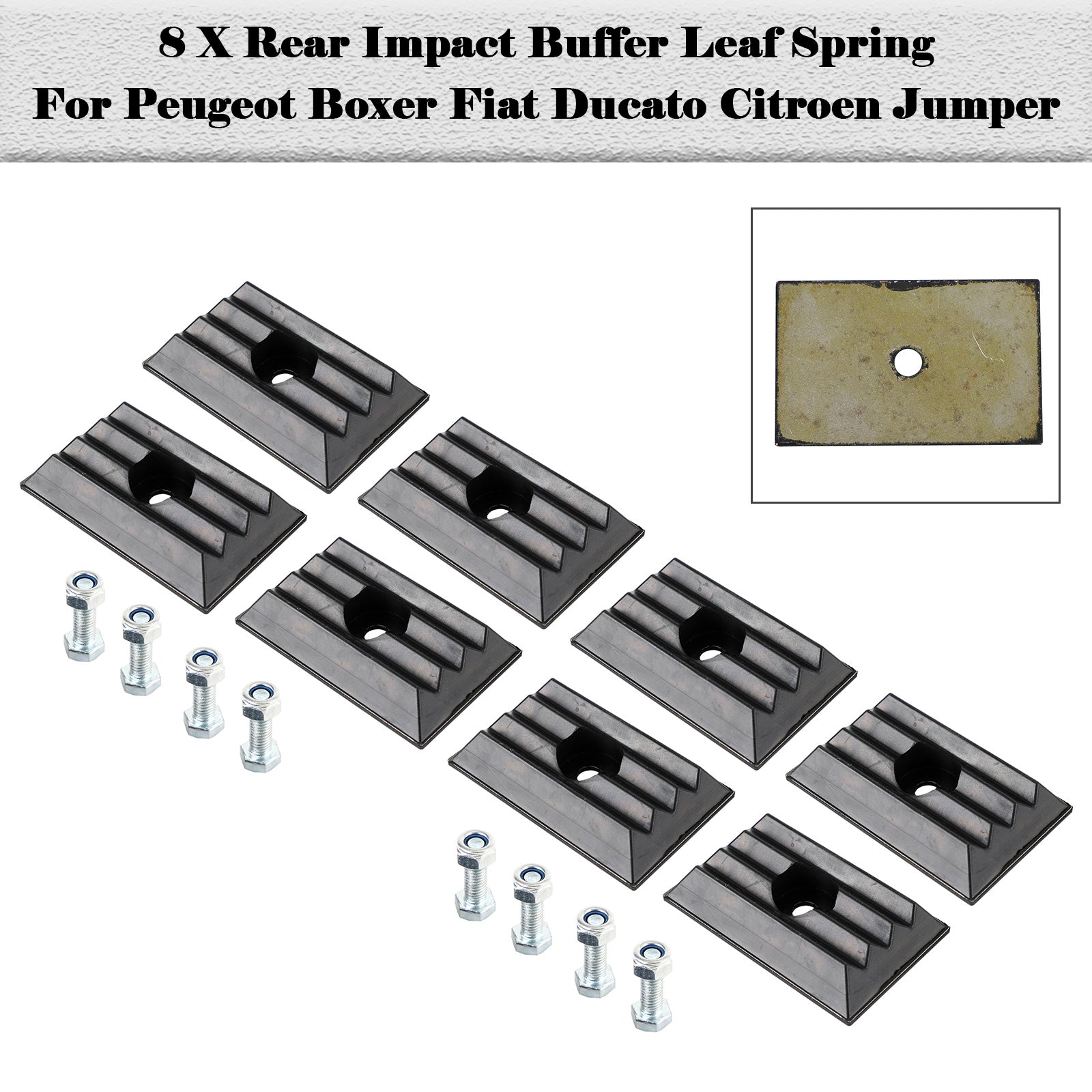 8 X Rear Impact Buffer Leaf Spring For Peugeot Boxer Fiat Ducato Citro