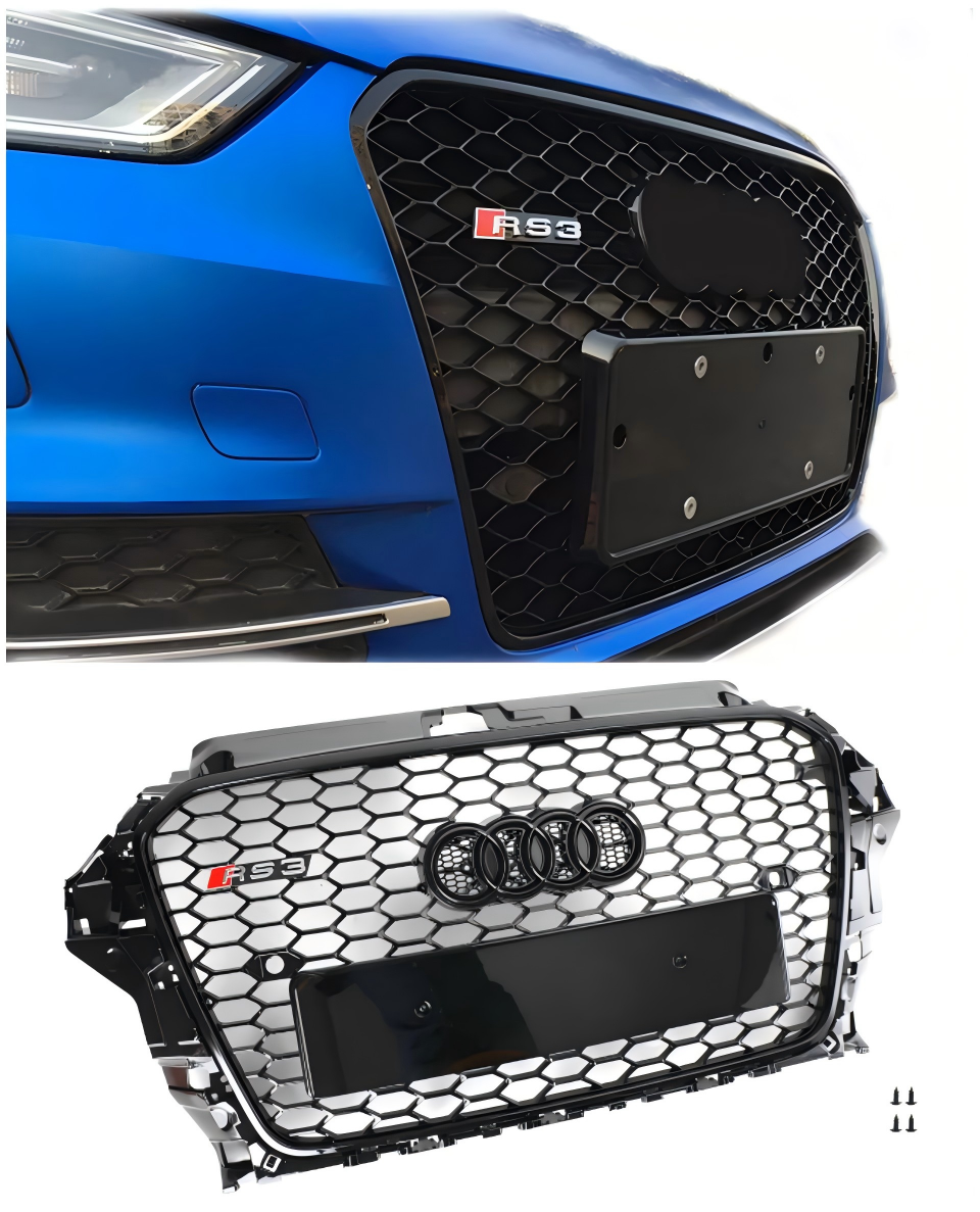 2013 2014 2015 2016 Audi A3 S3 RS3 Style Honeycomb Front Bumper Grille